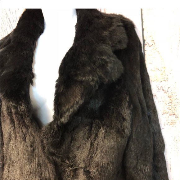 Jackets & Coats | Reverse Rabbit Hair Suede Leather Black Jacket M ...